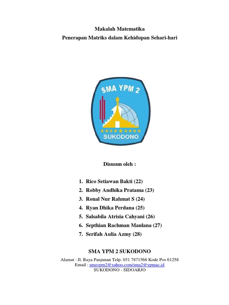 Penerapan Matriks dalam Memecahkan Masalah Kehidupan Sehari-hari | PDF