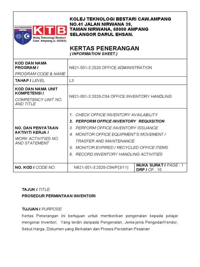 CTH KERTAS PENERANGAN | PDF
