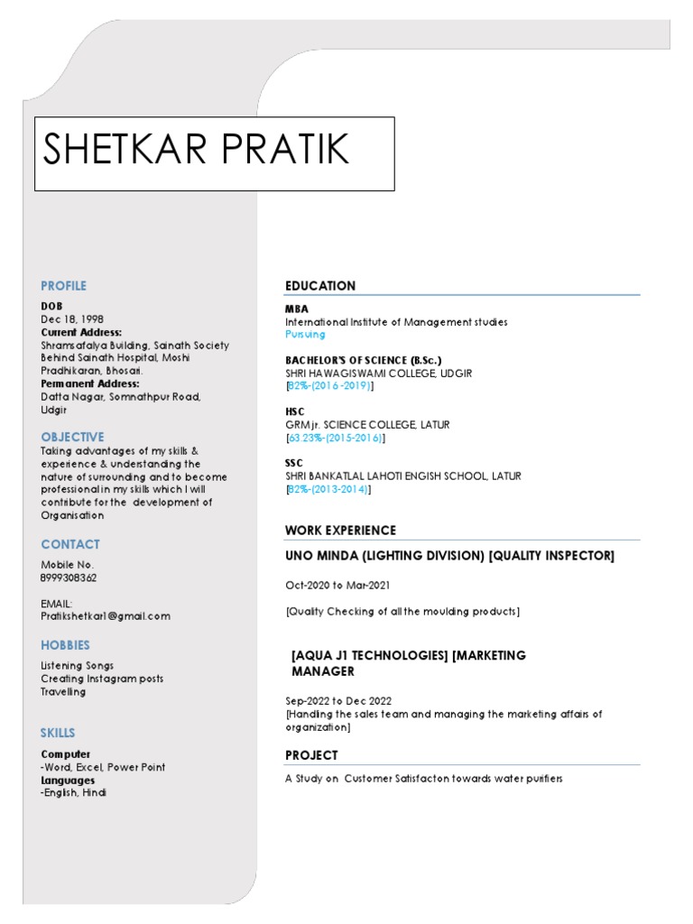 Pratik Resume | PDF