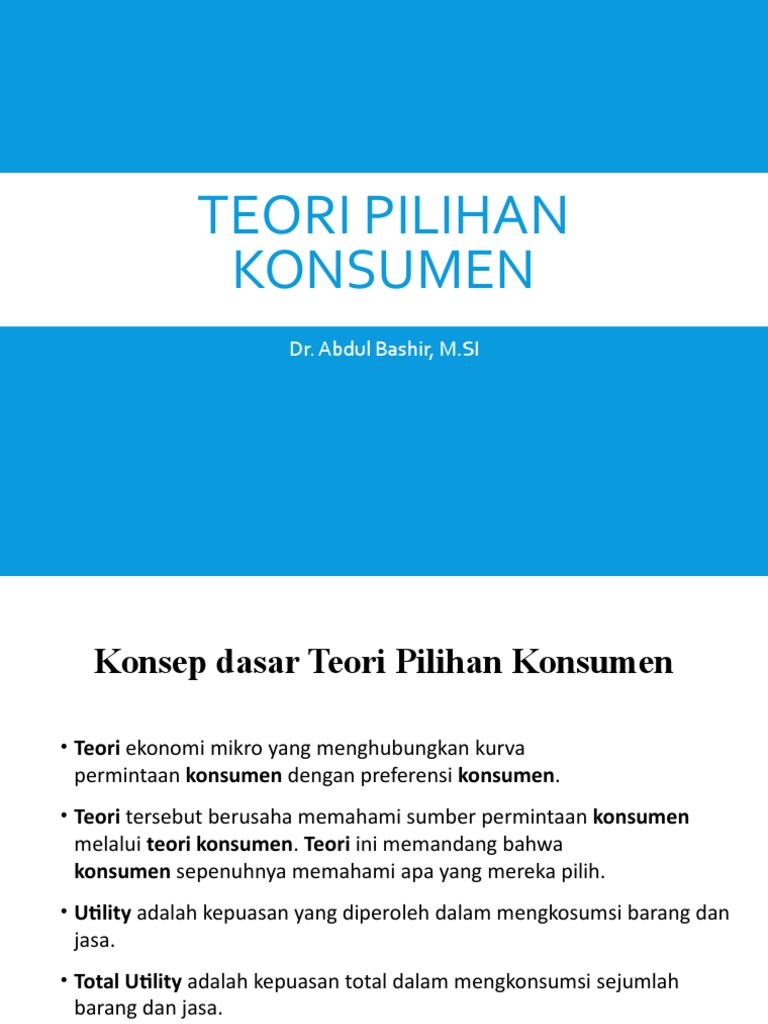 materi 6 teori pilihan konsumen | PDF