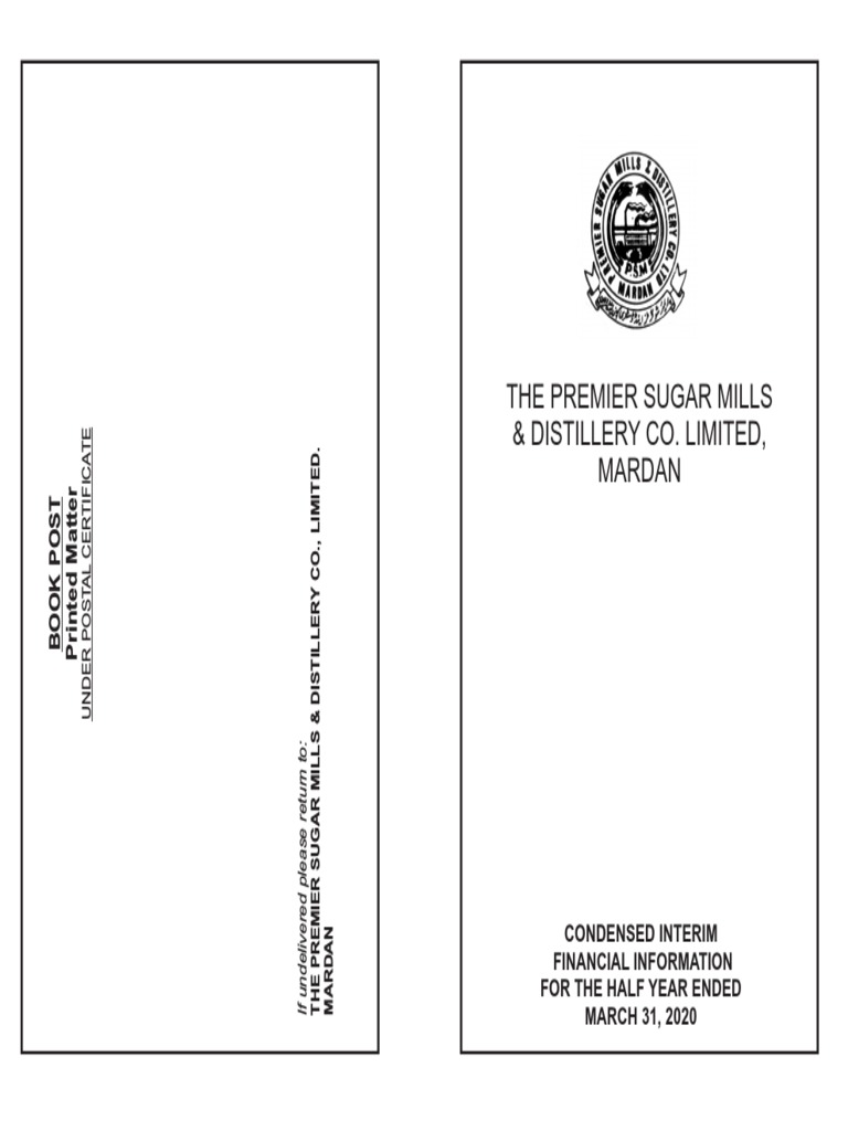 Premier Sugar Mills Interim Report 2020 | PDF | Financial Statement ...