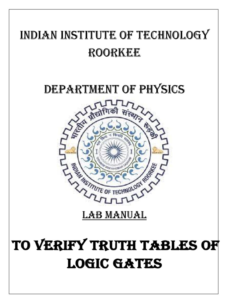 Logic Gates and Truth Table Verification | PDF | Logic Gate | Computer ... Logic Gates and Truth Table Verification | PDF | Logic Gate | Computer ...