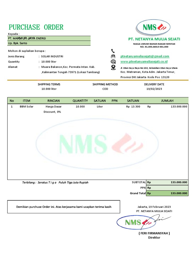 PO NMS-MJE Kalteng | PDF