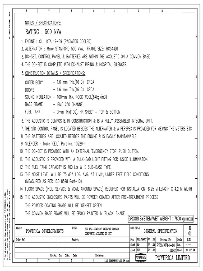 DG Set 500 Kva PDF | PDF