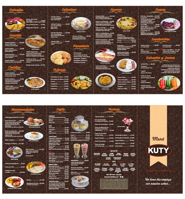 Carta Menu Kuty Bgta Castilla para Clientes PDF | PDF | Postres ...