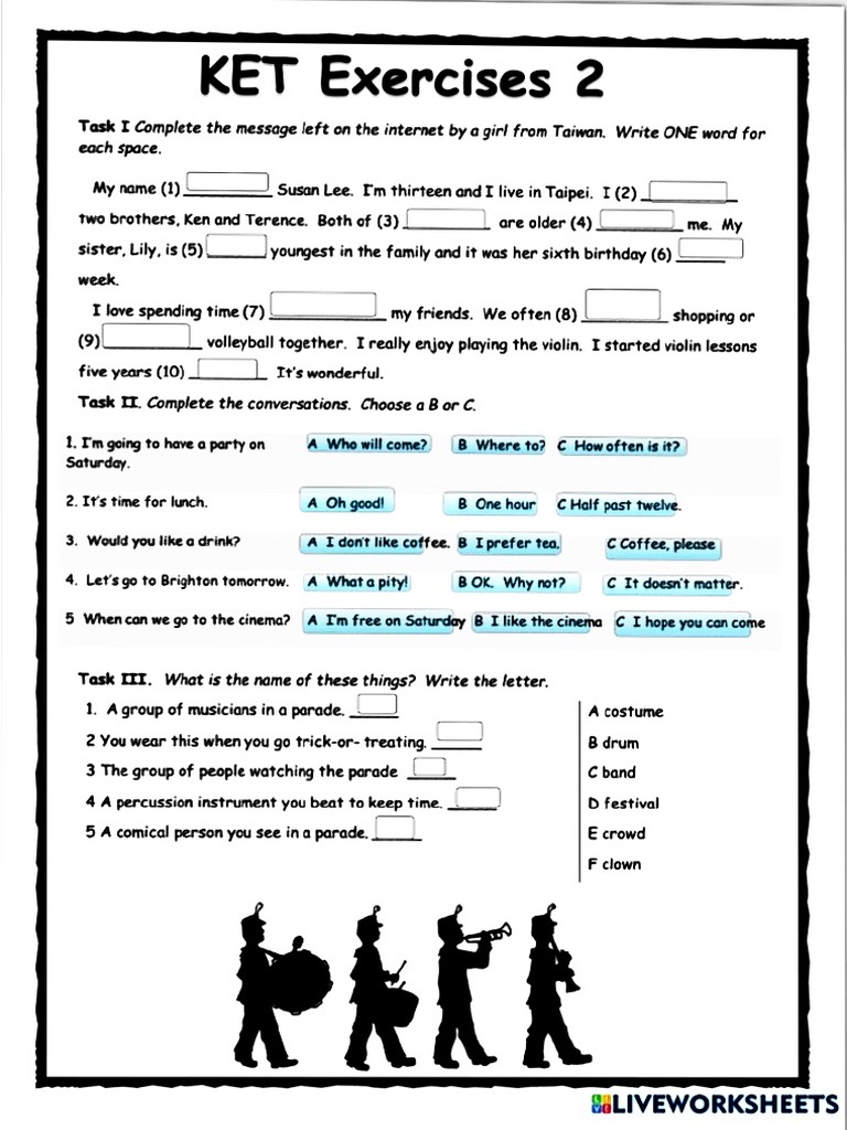 Ket Worksheet PDF | PDF