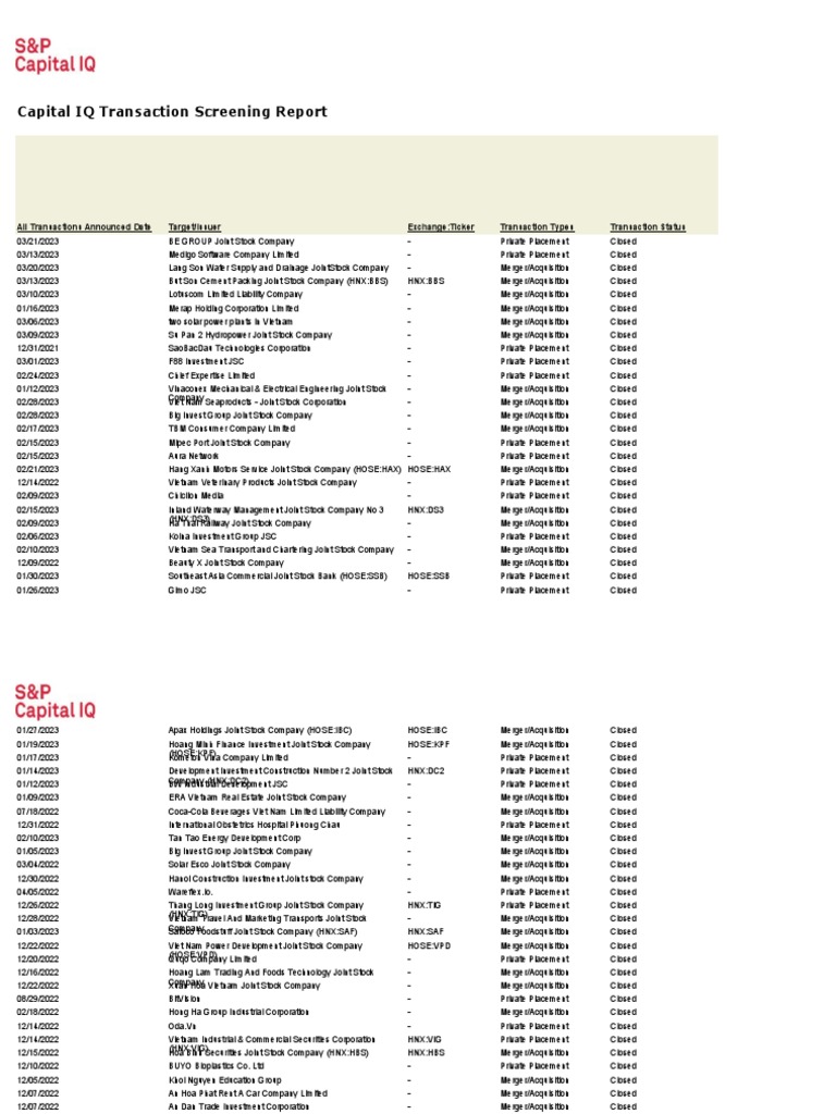 Screening Report | PDF | Joint Stock Company | Vietnam