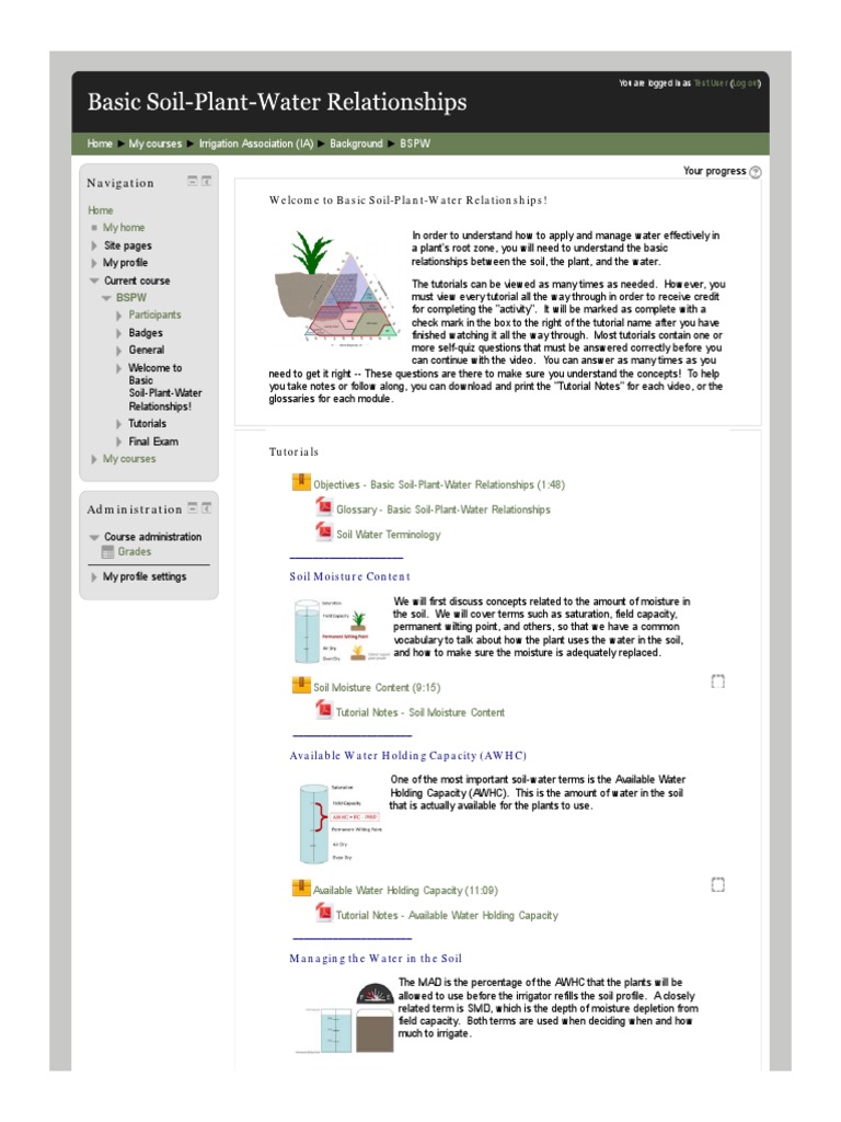 Course - Basic Soil-Plant-Water Relationships PDF | PDF | Soil | Horticulture