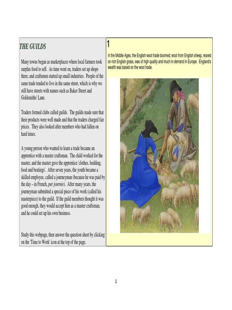 Guilds in the Middle Ages: Organization, Apprenticeship, and the Wool ...