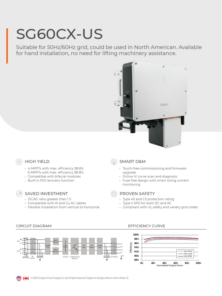 DS - 20220301 - SG60CX-US Datasheet - V12 - EN PDF | PDF | Alternating ...