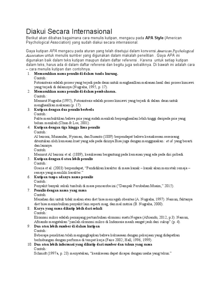 Panduan Kutipan APA Style | PDF | Pengembangan Diri