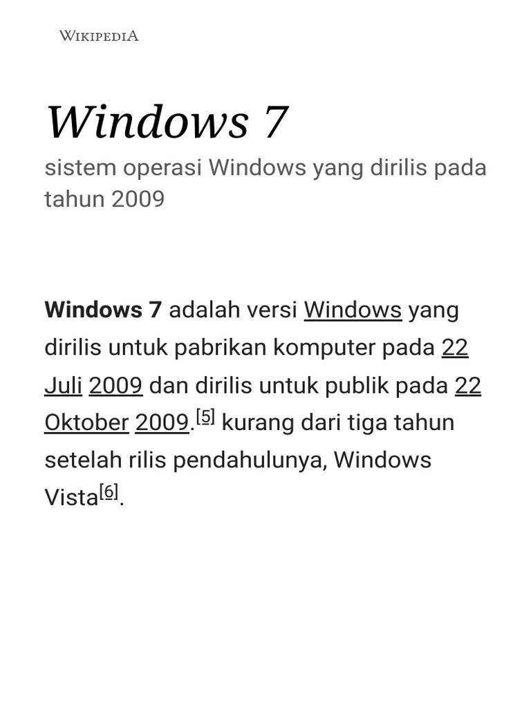 Windows 7: Fitur, Versi, dan Dukungan | PDF
