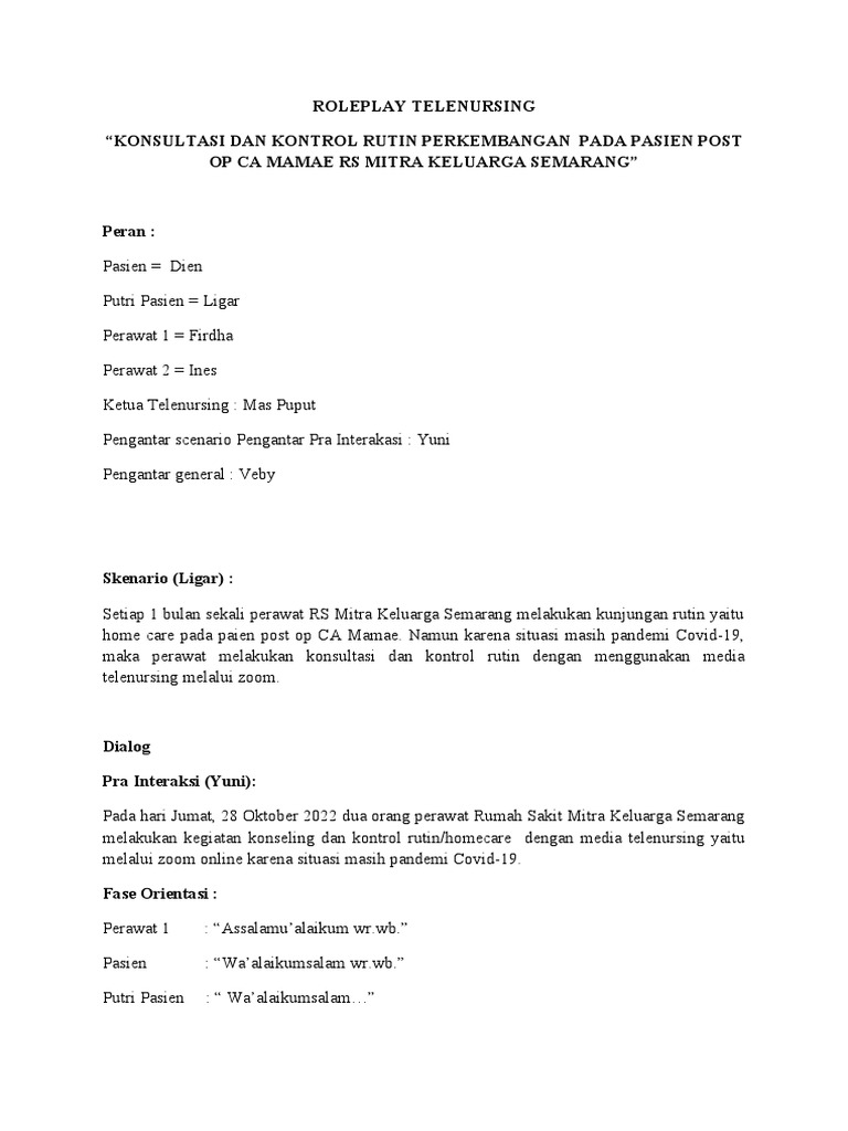 Roleplay Telenursing | PDF