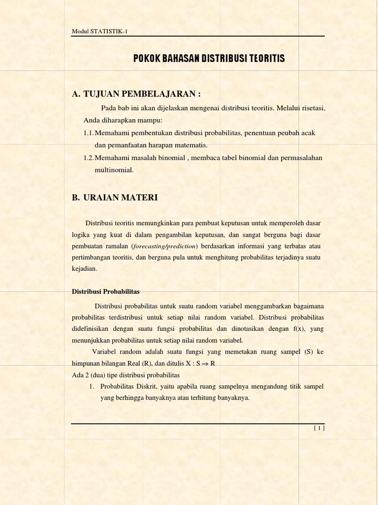 Distribusi Teoritis dalam Statistik | PDF