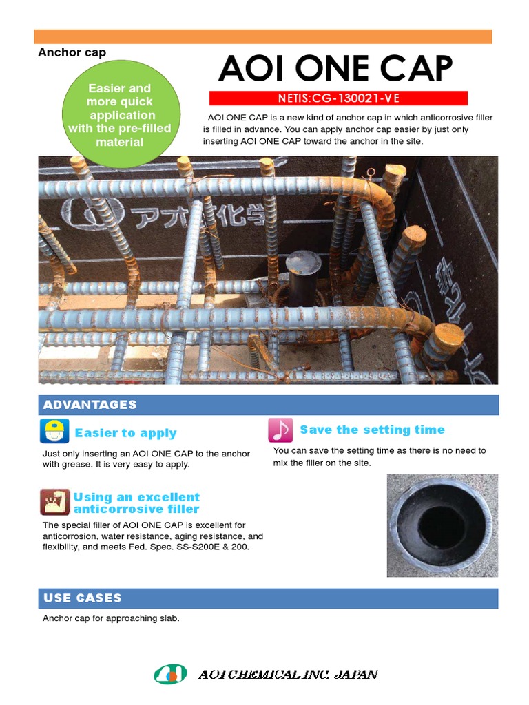 Easier to apply anchor cap with pre-filled anticorrosive filler | PDF ...