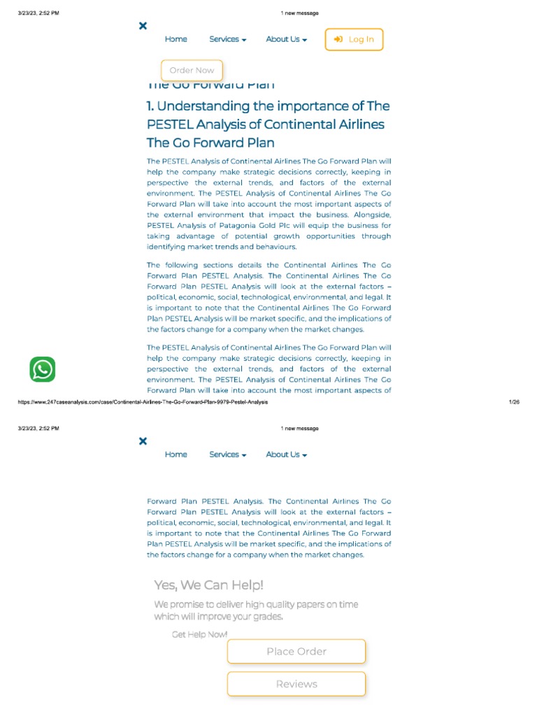 PESTEL Analysis of Continental Airlines The Go Forward Plan PDF | PDF