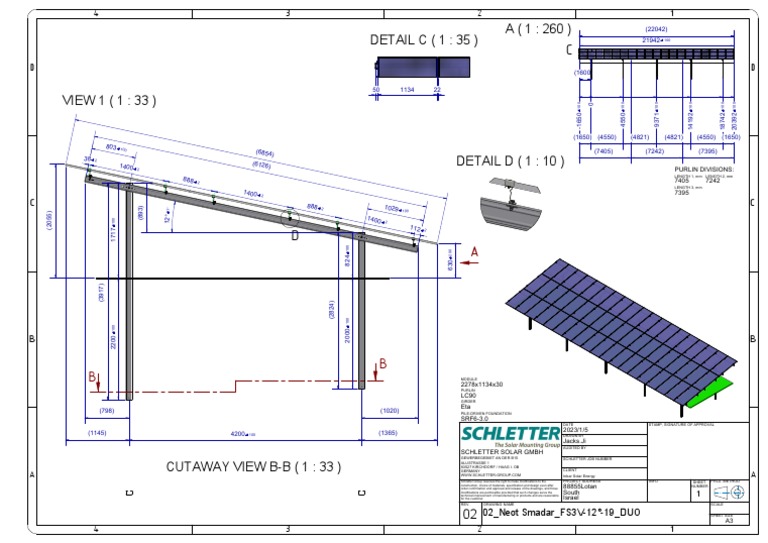 Structural engineering diagram and specifications for a building module ...