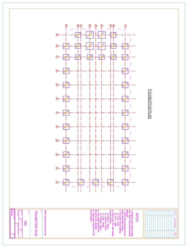 A100 - FOUNDATION PLAN Layout1 | PDF | Concrete | Building Materials