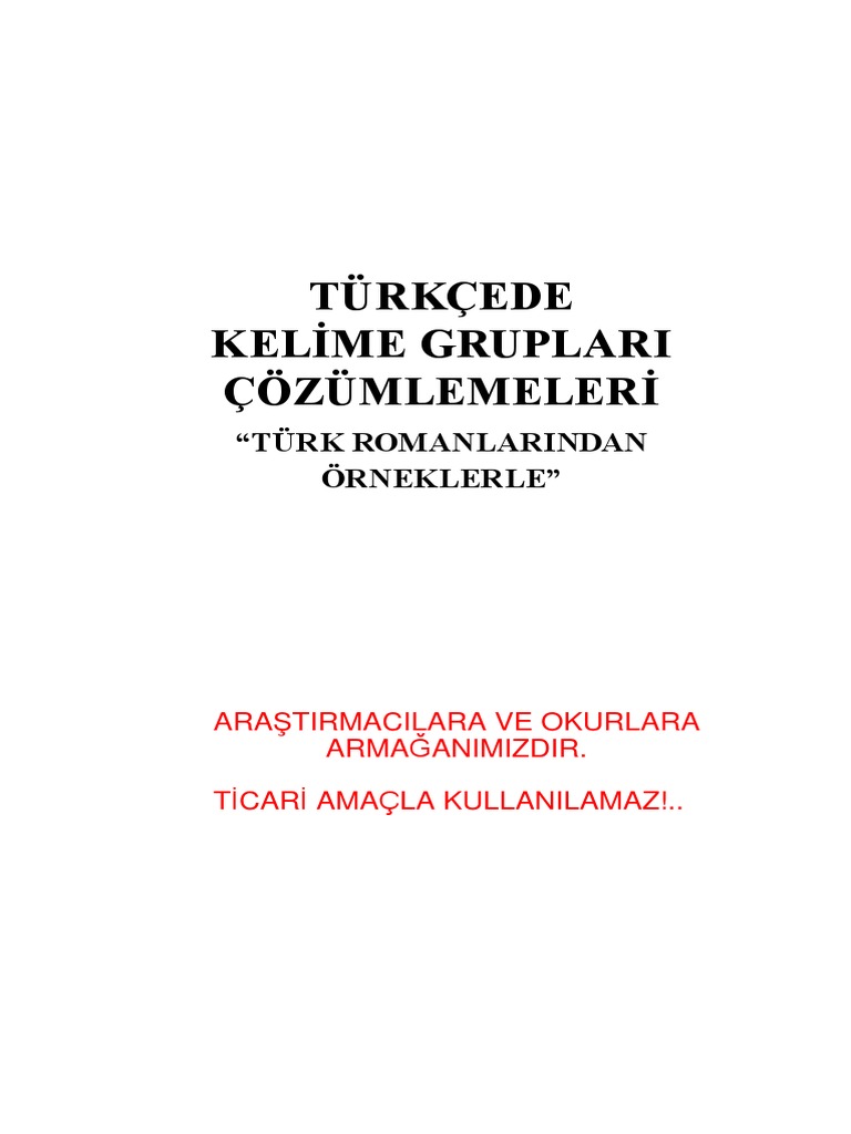 Mustafa Altun Turkcede Kelime Gruplari | PDF