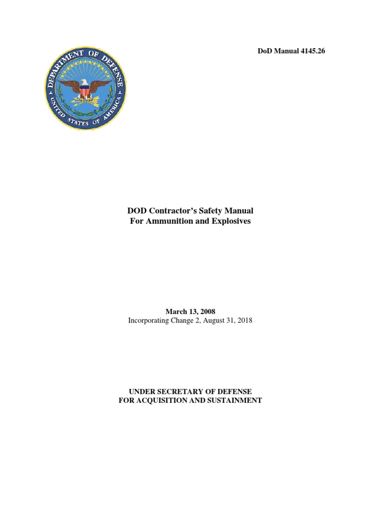 DOD Contractor's Safety Manual 414526m | PDF | United States Department ...