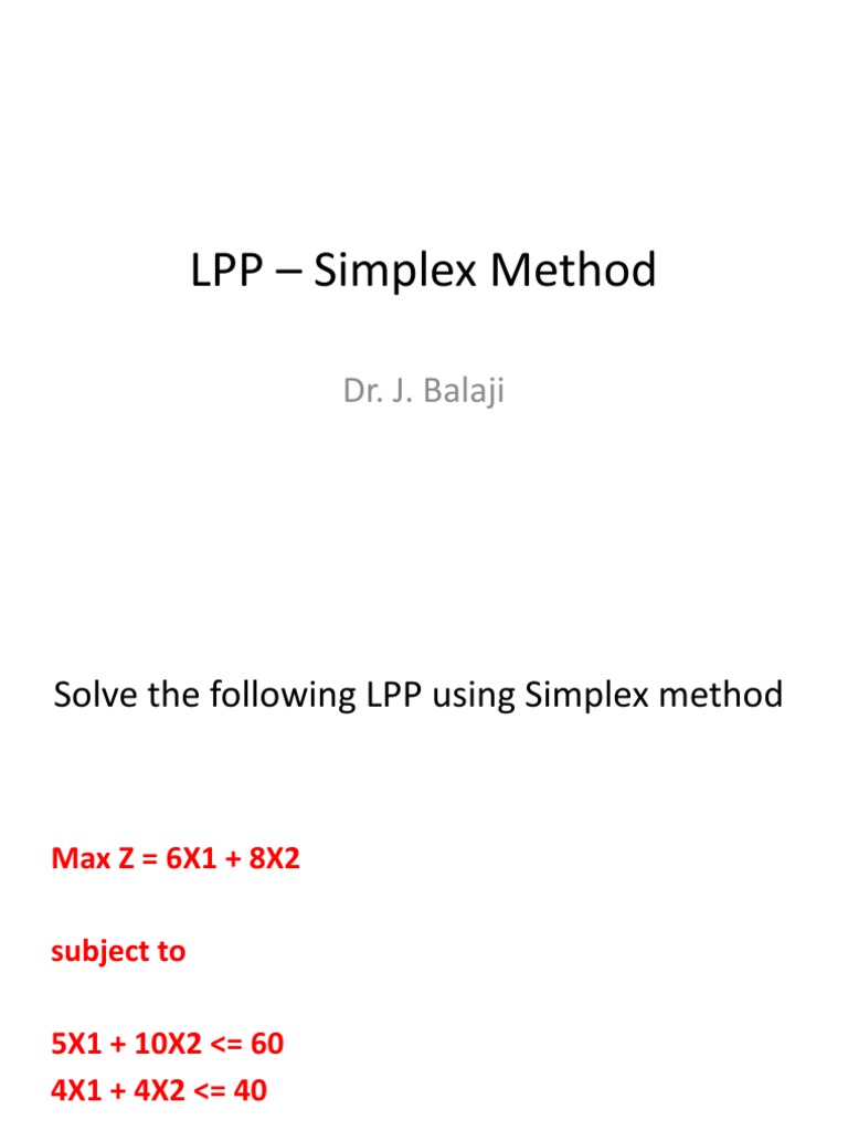 M1 - S4 - Linear Programming - Simplex Method | PDF | Mathematics | Algebra M1 - S4 - Linear Programming - Simplex Method | PDF | Mathematics | Algebra