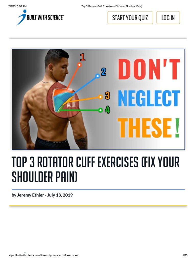 Top 3 Rotator Cuff Exercises (Fix Your Shoulder Pain) | PDF | Shoulder ...