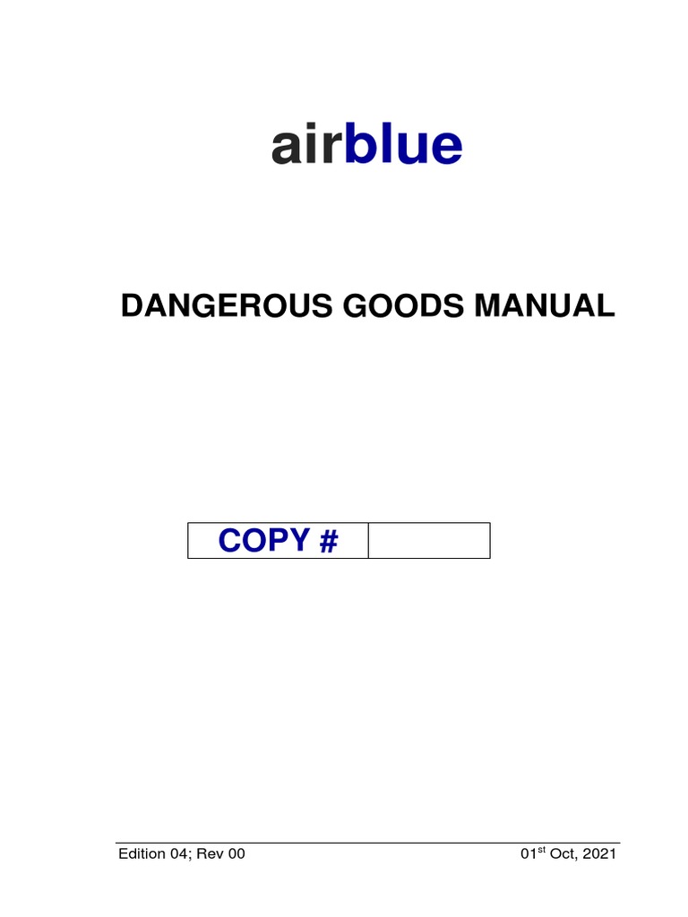 DGR Manual 2021 PDF | PDF | Dangerous Goods