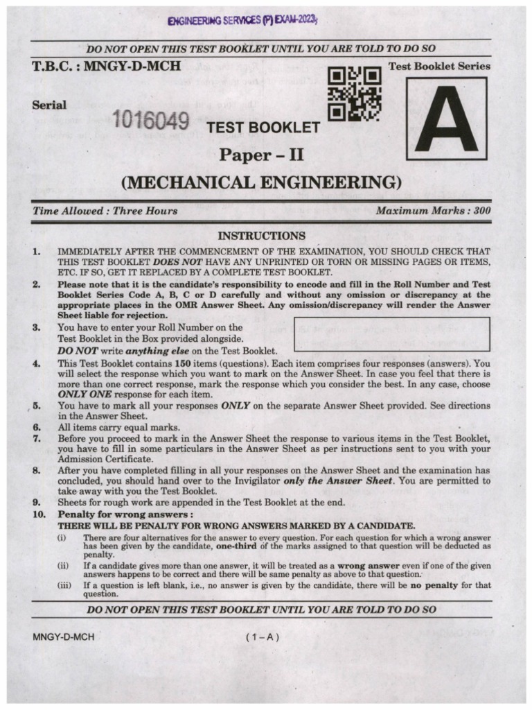 ESEP23-P-II MechEngg 20022023 | PDF
