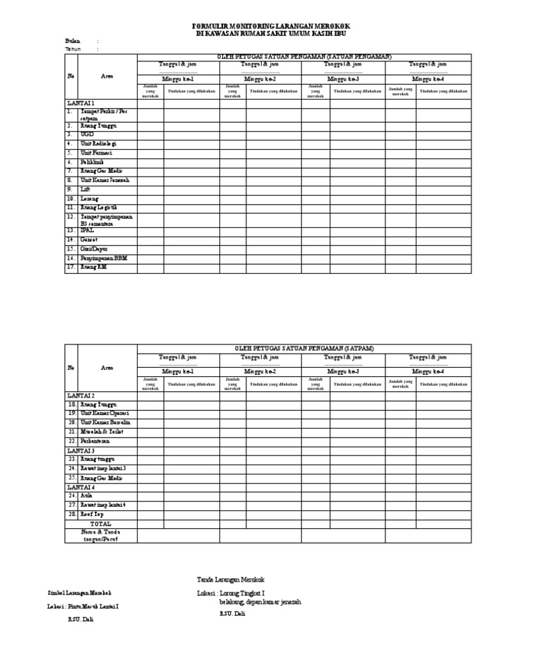 Formulir Monitoring Larangan Merokok | PDF
