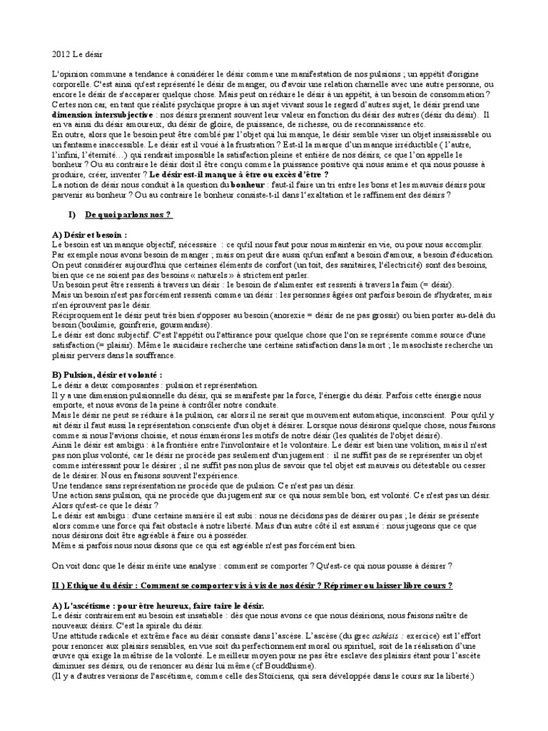 2012 Le Desir Cours | PDF | Noûs | Platon