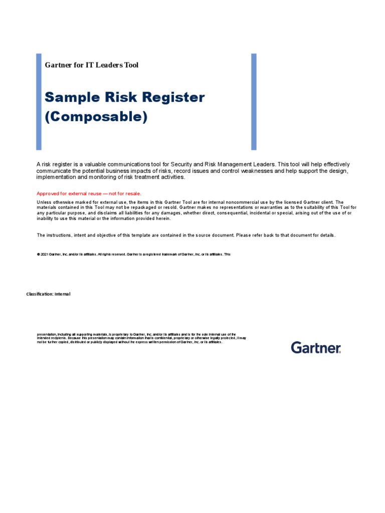 Sample Risk Register Composable | PDF | Risk | Computer Security