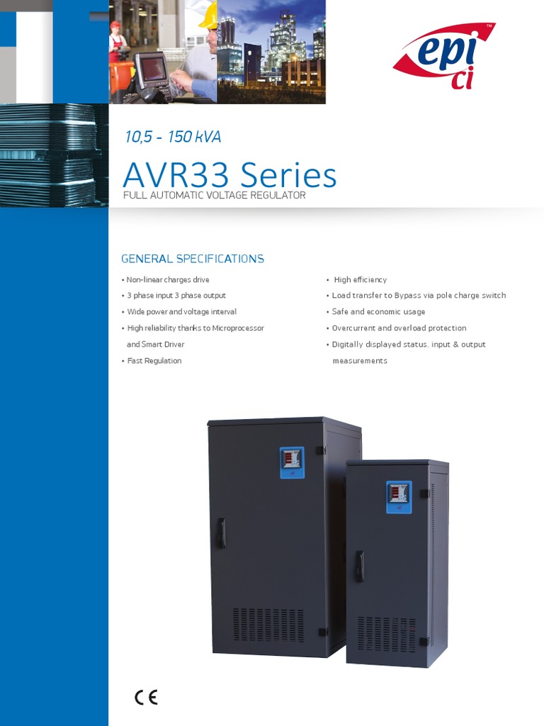 AVR33 Series 10 kVA Voltage Regulator | PDF | Alternating Current | Voltage