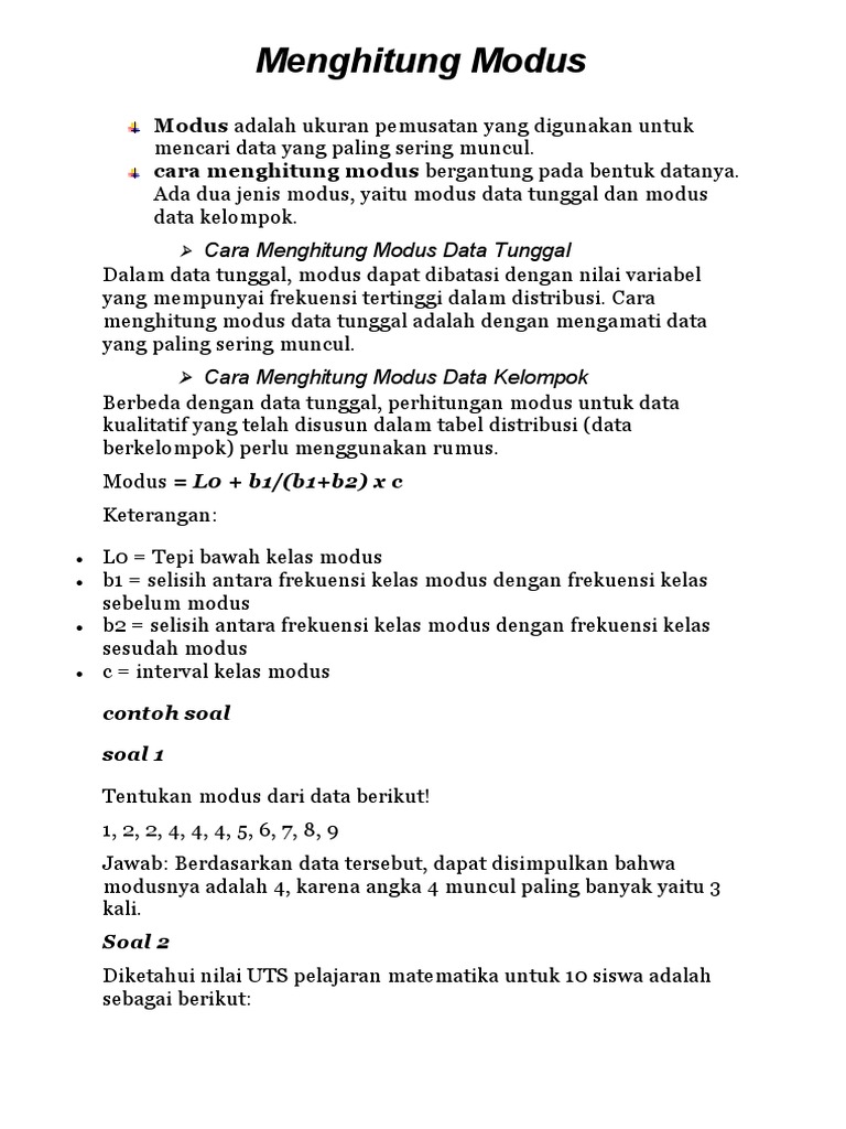 Menghitung Modus | PDF