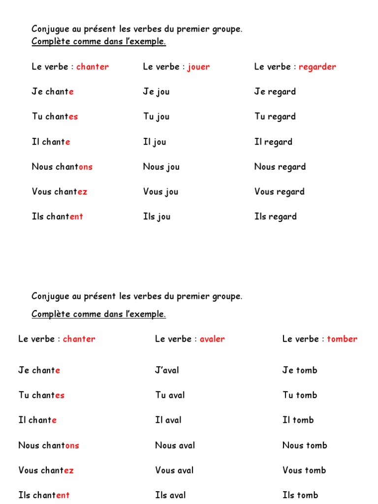Conjugaison des verbes au présent | PDF | Art