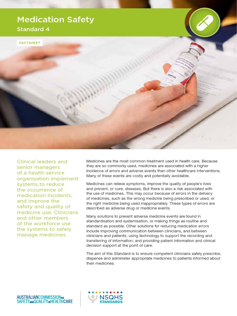NSQHS Standards Fact Sheet Standard 4 | Download Free PDF | Patient ...