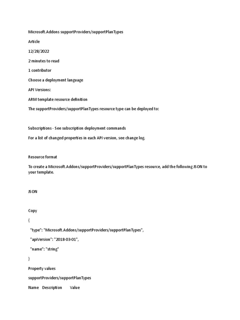 Support Plan Types For Microsoft Addons Pdf Computers