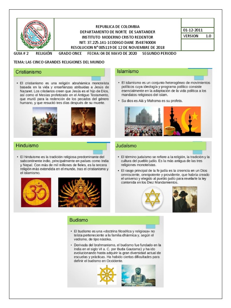 Cinco Grandes Religiones del Mundo | PDF