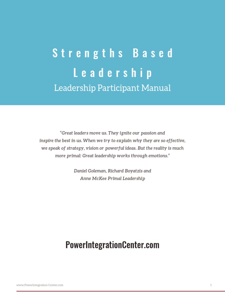 Strength Based Leadership | PDF | Leadership | Emotions