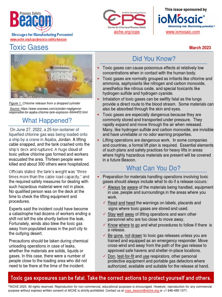 Process Safety Beacon - March 2023 | PDF | Chlorine | Hydrogen