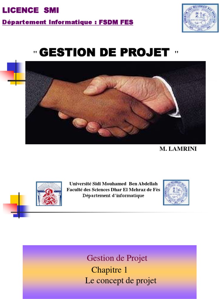 Cours 1-Concept de Projet-Etudiant - 2020pdf | PDF | Gestion de projet ...
