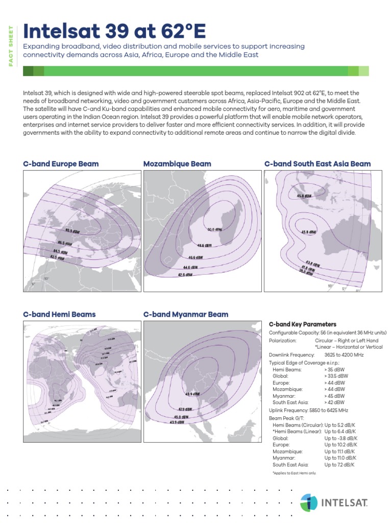 Intelsat 39 Fact Sheet | PDF | Communications Satellite | Information And Communications Technology
