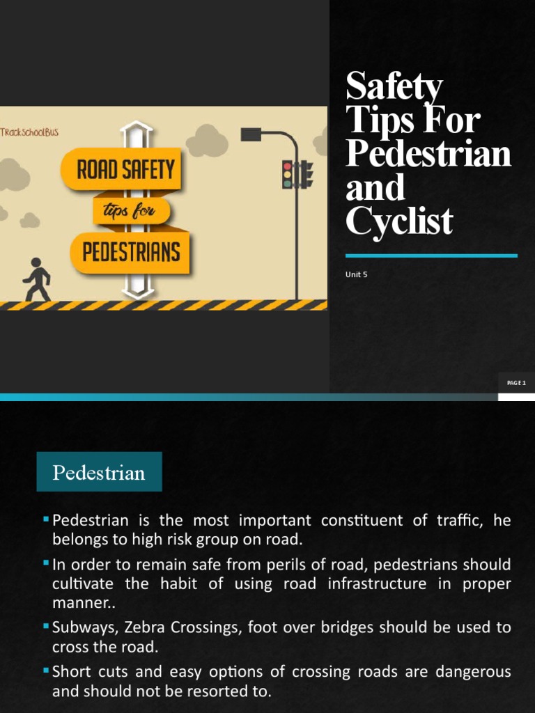 Safety Tips For Pedestrian | PDF | Traffic | Road