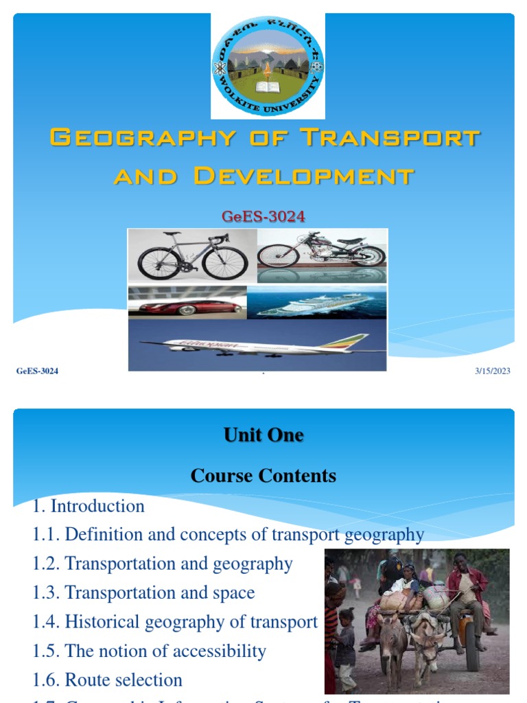 Transport Geo CHapter1 | PDF | Transport | Geography