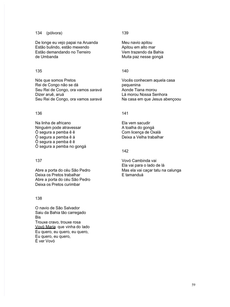 PDF Umbanda Pontos Letras de Pontos de Umbanda 500 Pontos - Compress ...