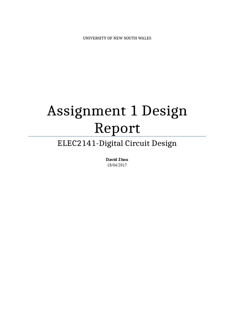 ELEC2141 Design Report Version 2 PDF | PDF | Logic Gate | Electronic Circuits