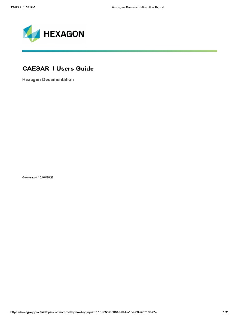 Hexagon Documentation Site Export Pdf 