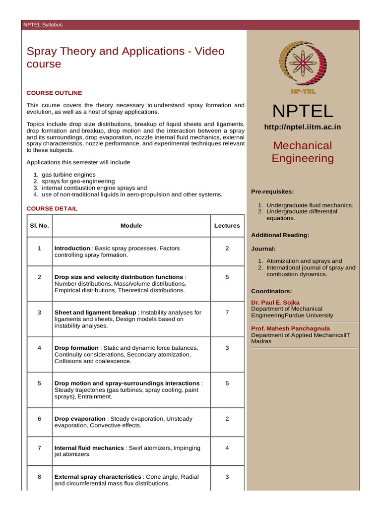 Nptel Course | PDF | Applied And Interdisciplinary Physics | Physical Chemistry
