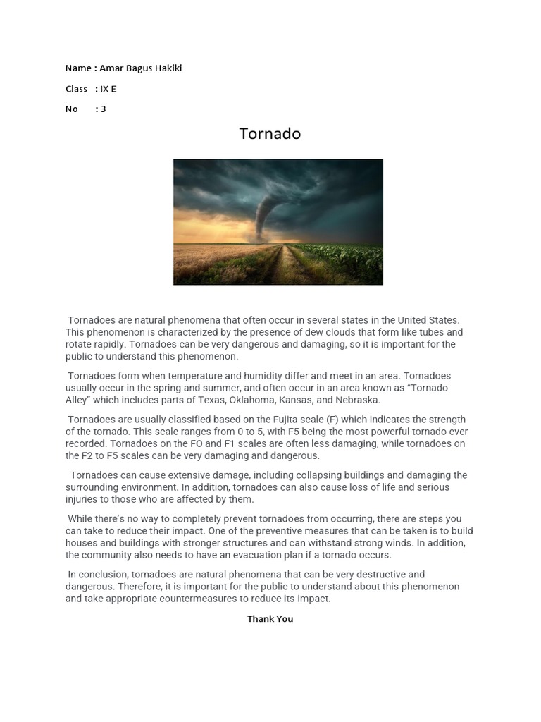 1 - Report Text Binggris | PDF | Tornadoes | Weather