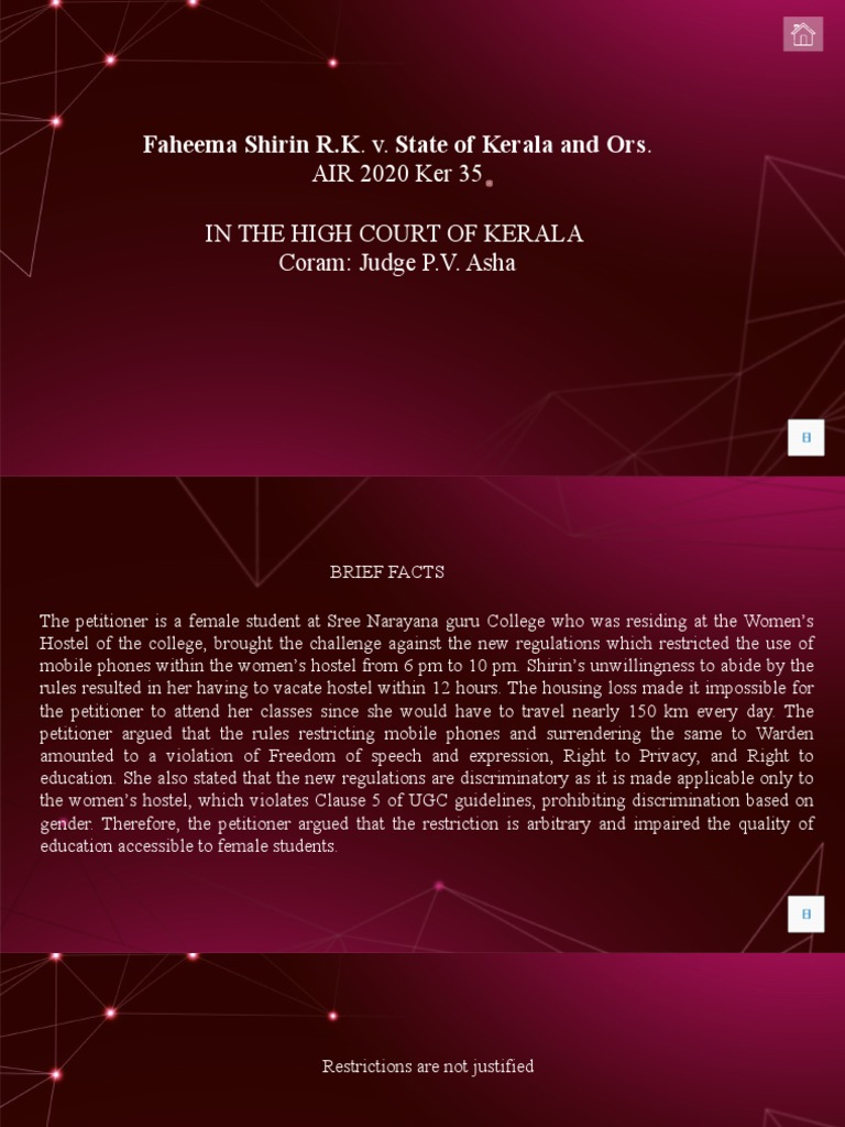 Faheema Shirin R.K. v. State of Kerala and Ors. | PDF | Internet ...