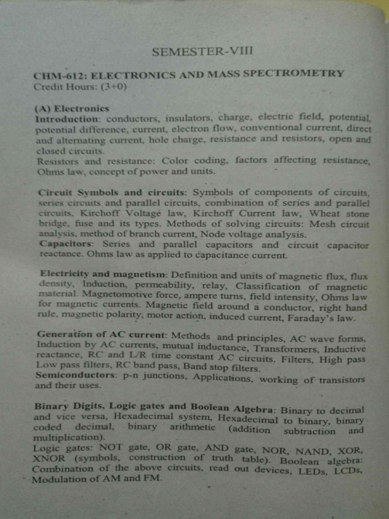 Analytical Chemistry Course Outline | PDF